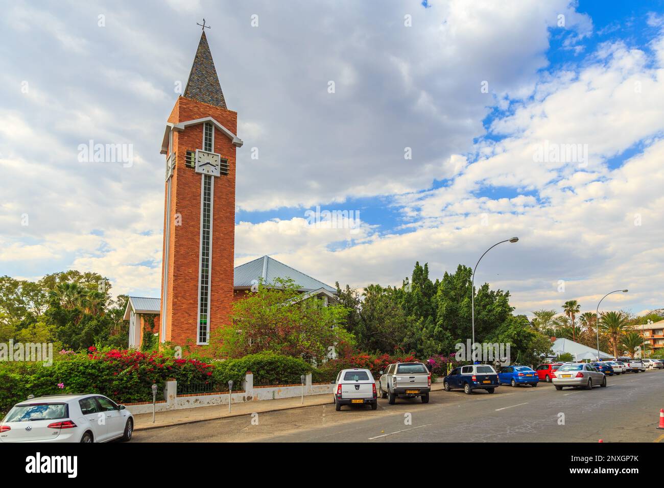 Windhoek, Namibia - 10 October 2018: An aerial view of the center of ...