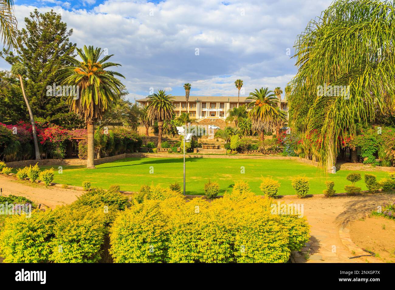 Windhoek, Namibia - 10 October 2018: An aerial view of the center of ...