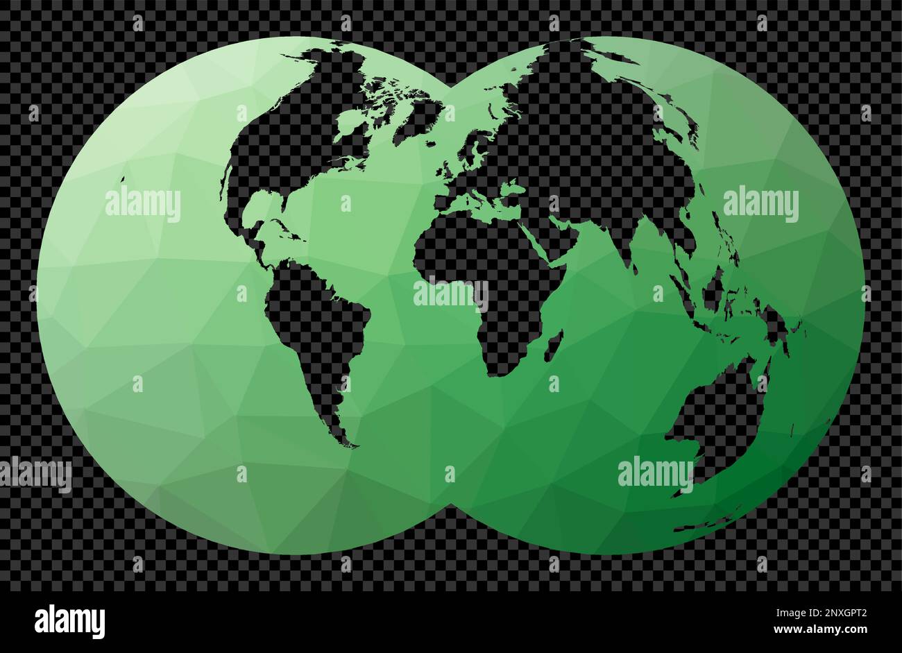 Polygonal map of the world on transparent background. Nicolosi ...