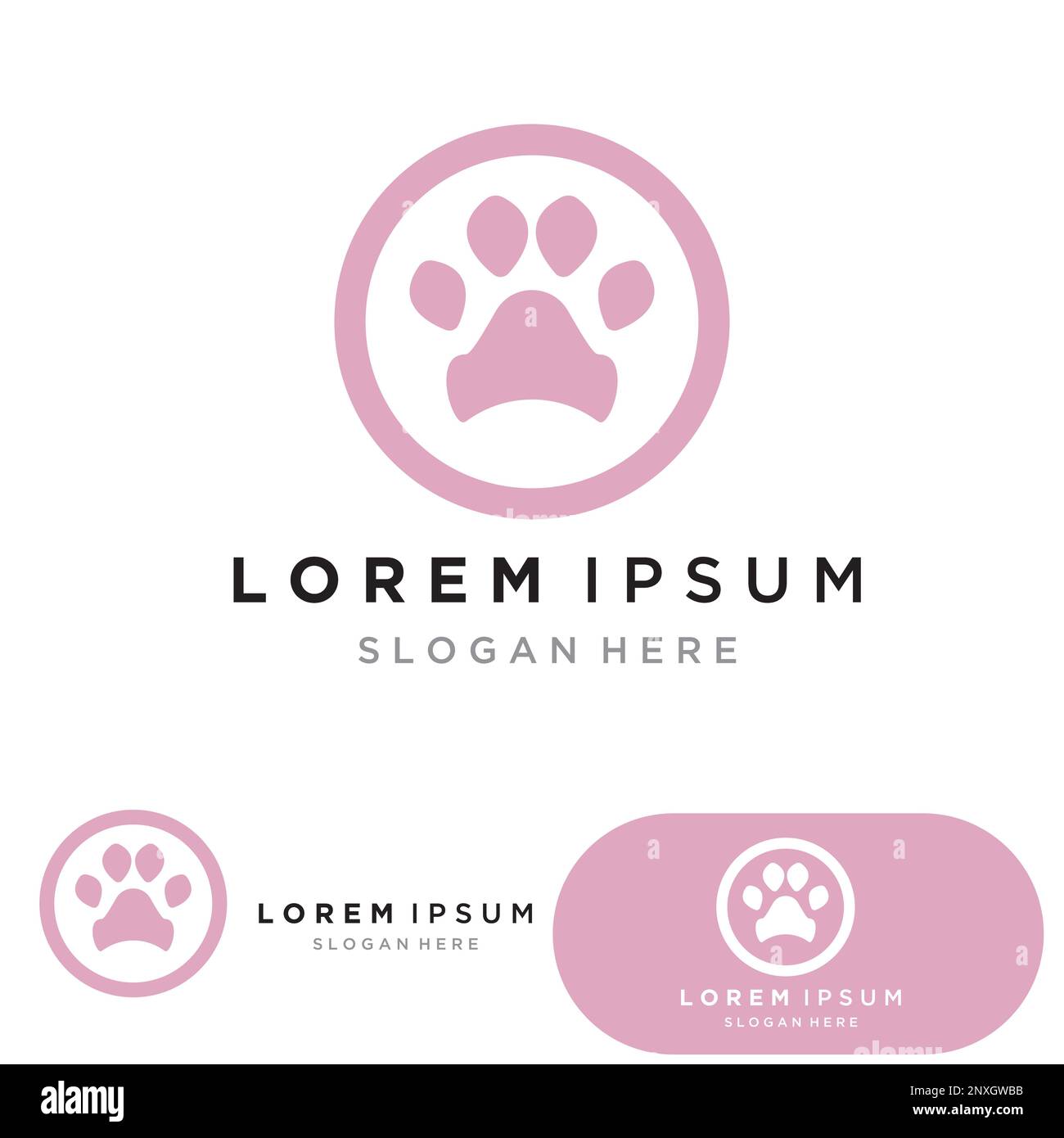Dog paw logo Stock Vector Images - Alamy