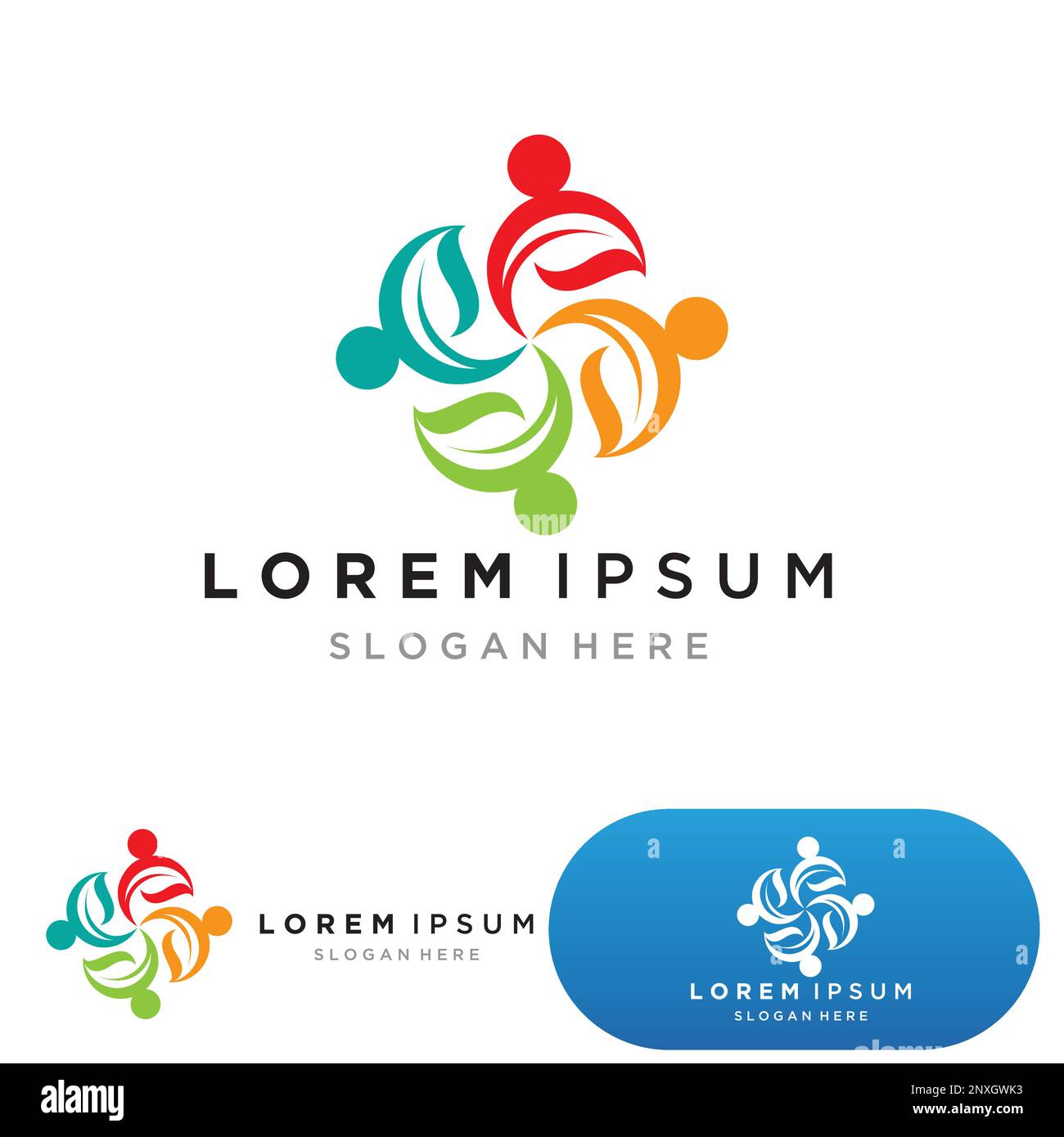 Community group logo, network and social icon vector Stock Vector Image ...