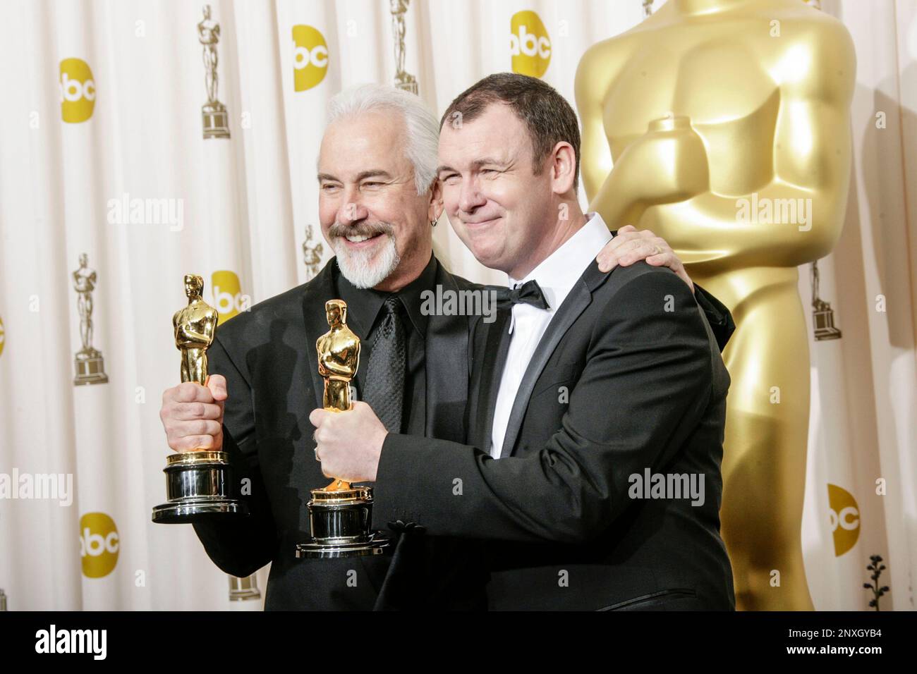 Makeup artists Rick Baker (L) and Dave Elsey, winners of the award for ...