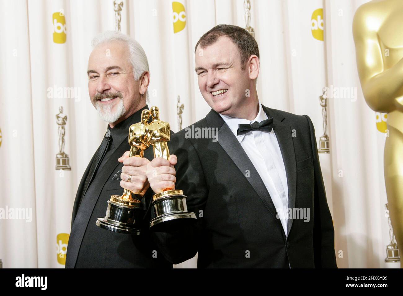 Makeup artists Rick Baker (L) and Dave Elsey, winners of the award for ...