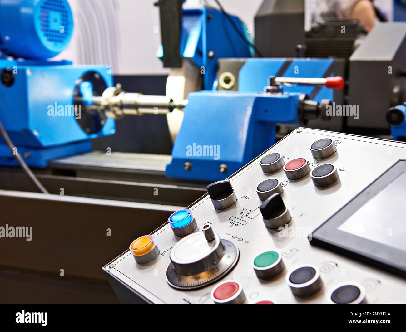 Grinding machine buttons control panel Stock Photo - Alamy