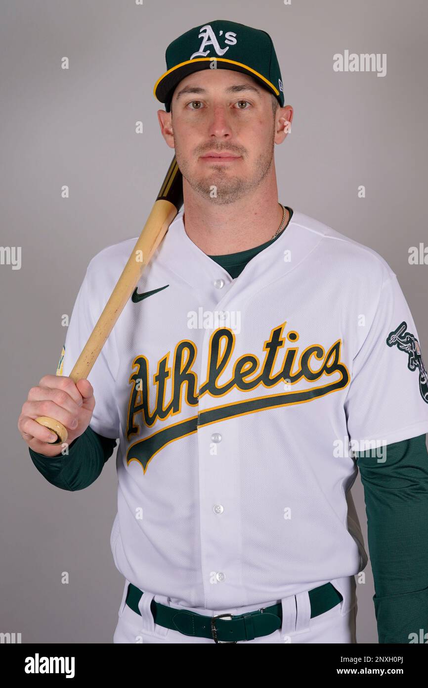 This is a 2023 photo of left fielder Brent Rooker (25) of the Oakland ...