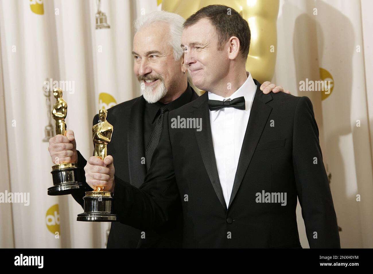 Makeup artists Rick Baker (L) and Dave Elsey, winners of the award for ...