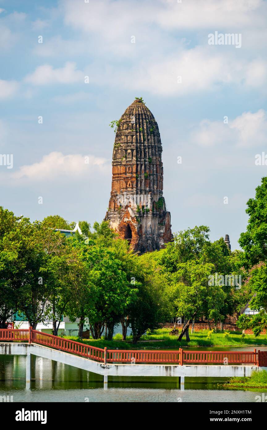 Ruins of ancient city and temples Ayutthaya, Thailand. Old kingdom of ...