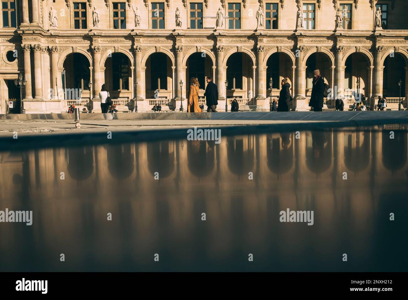 Paris, 07.02.23: Glass pyramids in the courtyard of the Louvre Stock ...