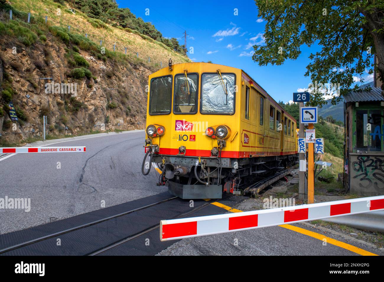 Level crossing The Yellow Train or Train Jaune in Maison de garde ...