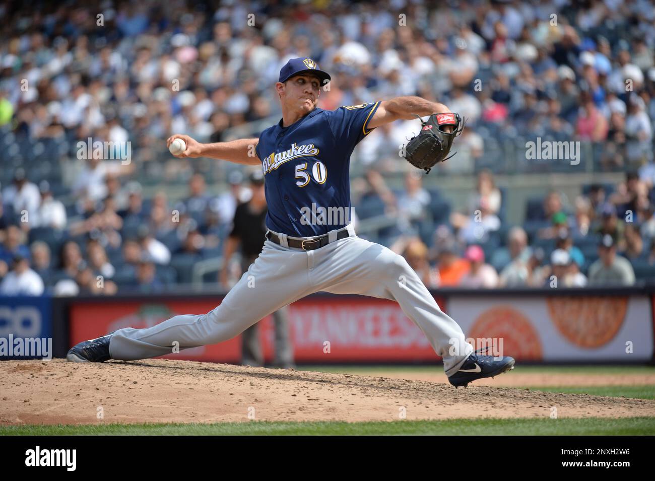 Milwaukee Brewers pitcher Jacob Barnes (50) during game played against ...
