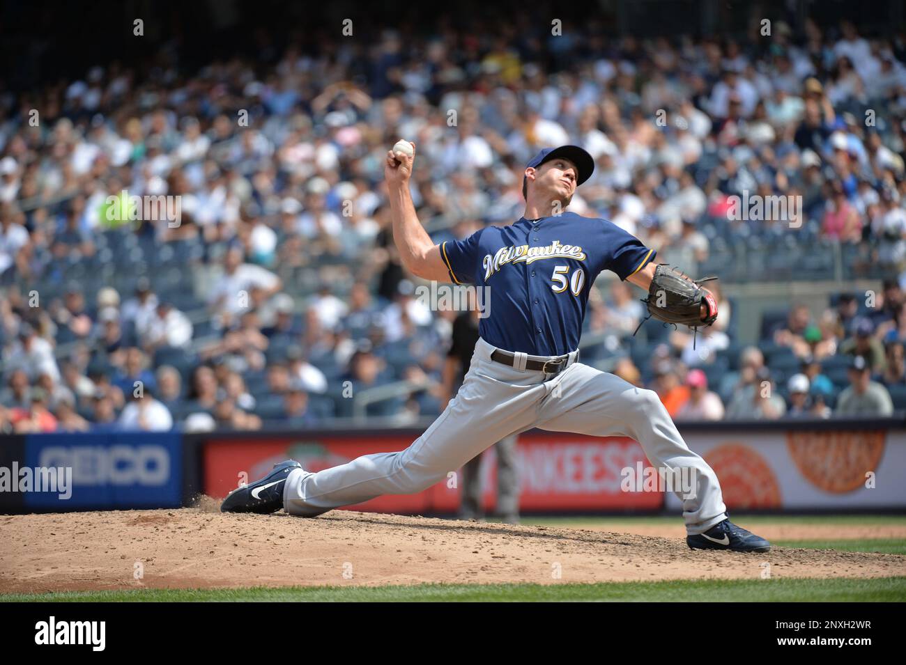 Milwaukee Brewers pitcher Jacob Barnes (50) during game played against ...