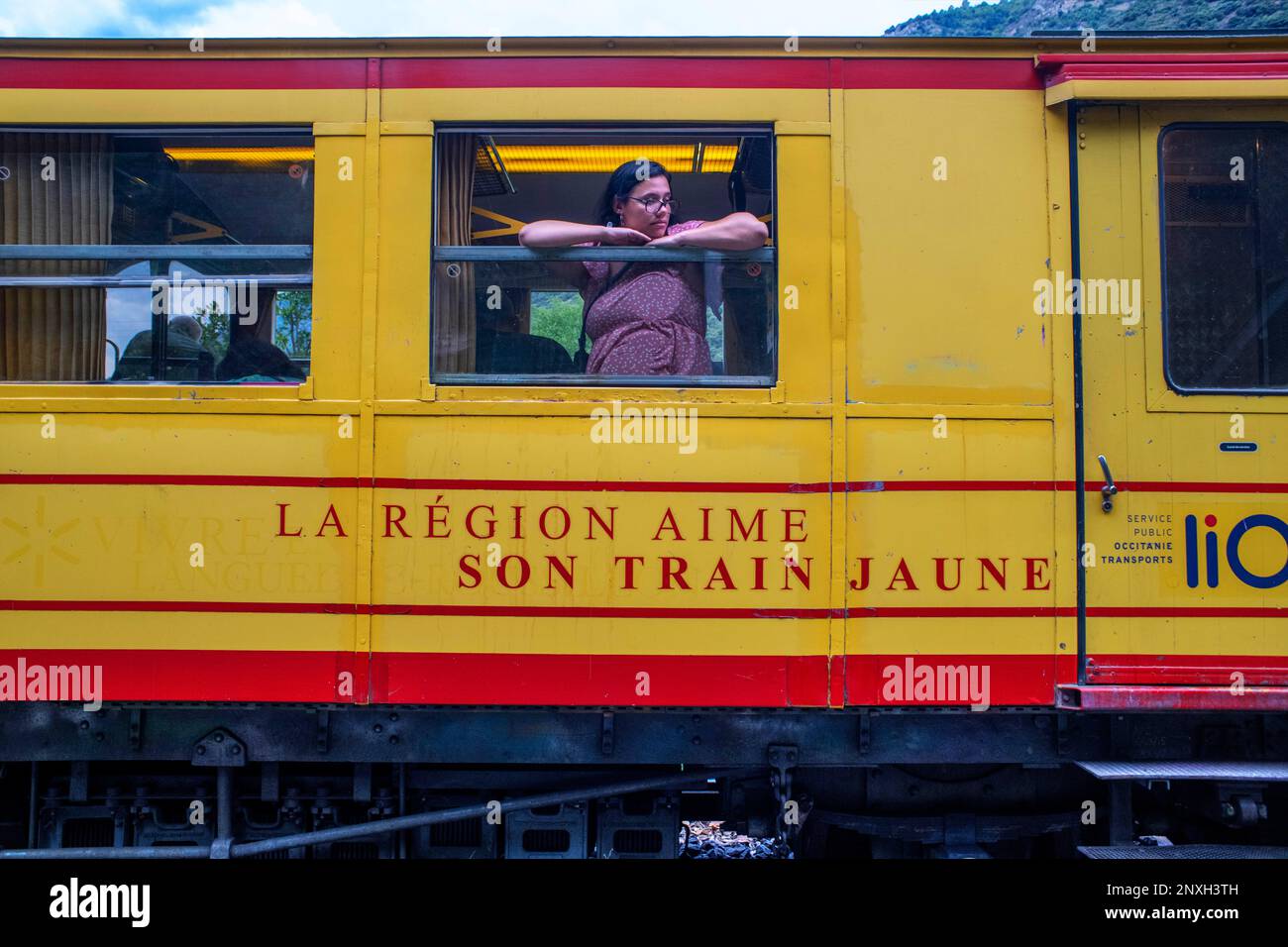 Thues-carança train station. The Yellow Train or Train Jaune, Pyrénées ...
