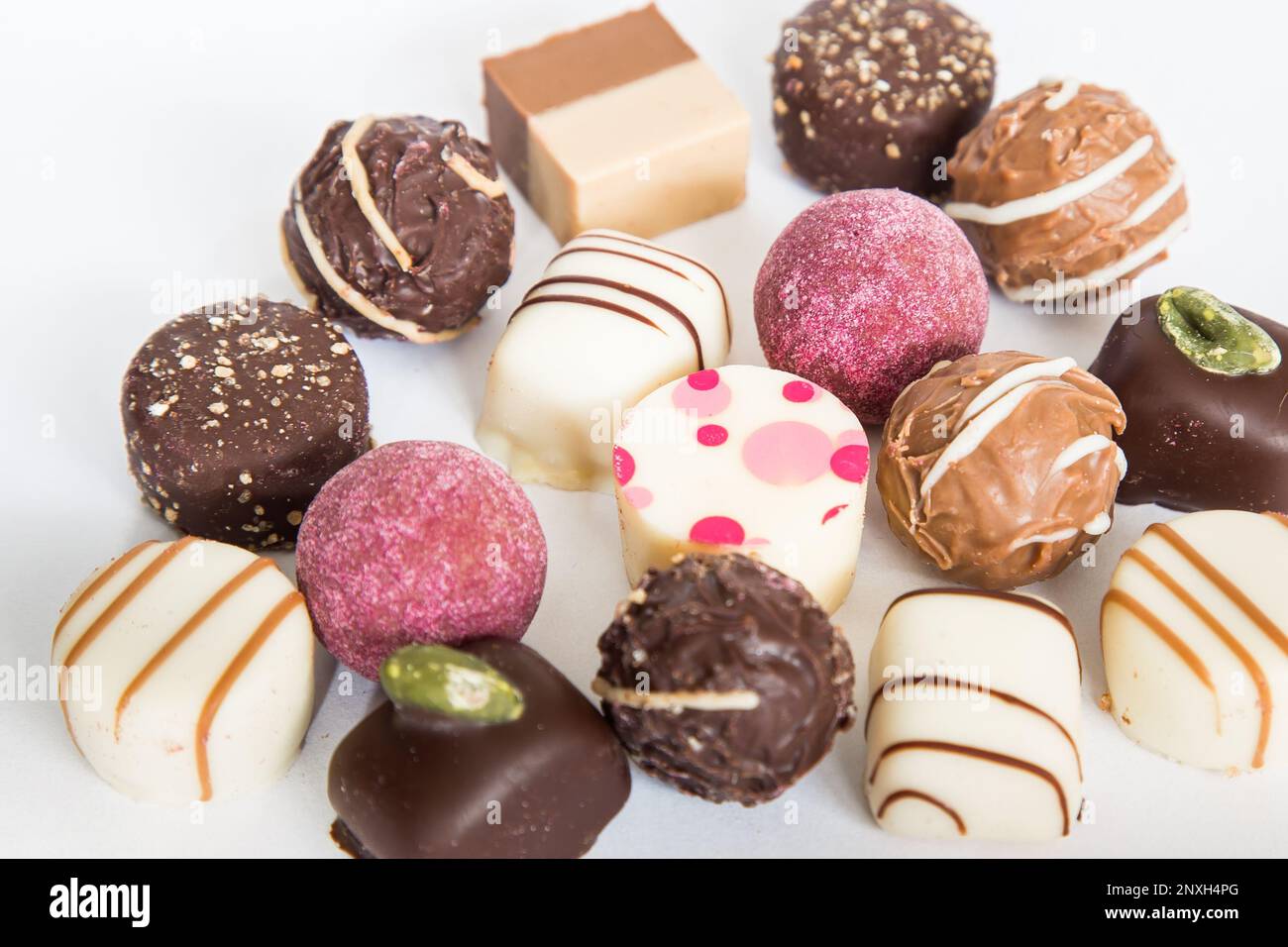 Assortment sweet confectionery chocolate candies and pralines Stock ...