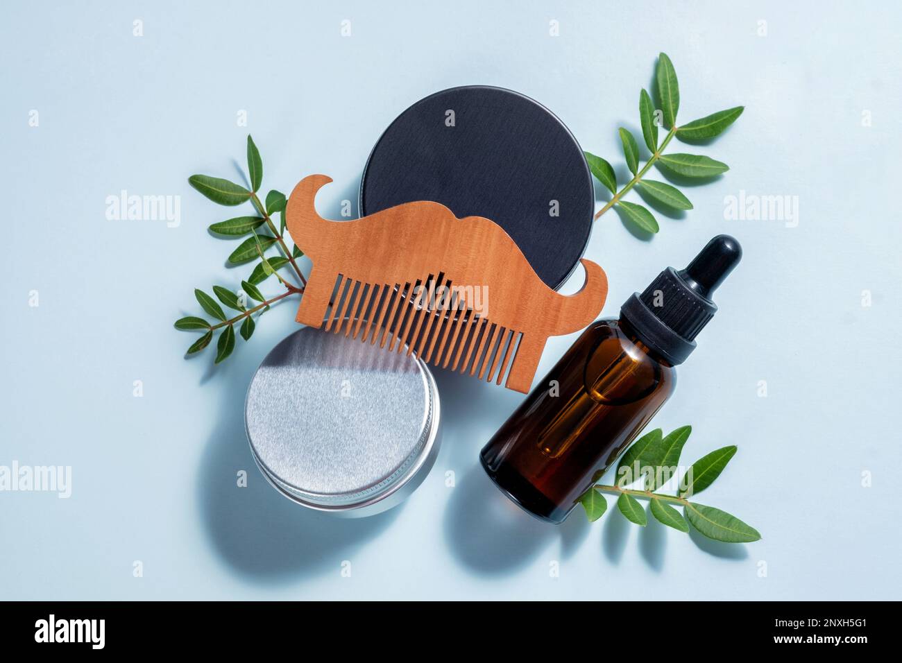 Flat lay composition with men's cosmetic products on color background ...