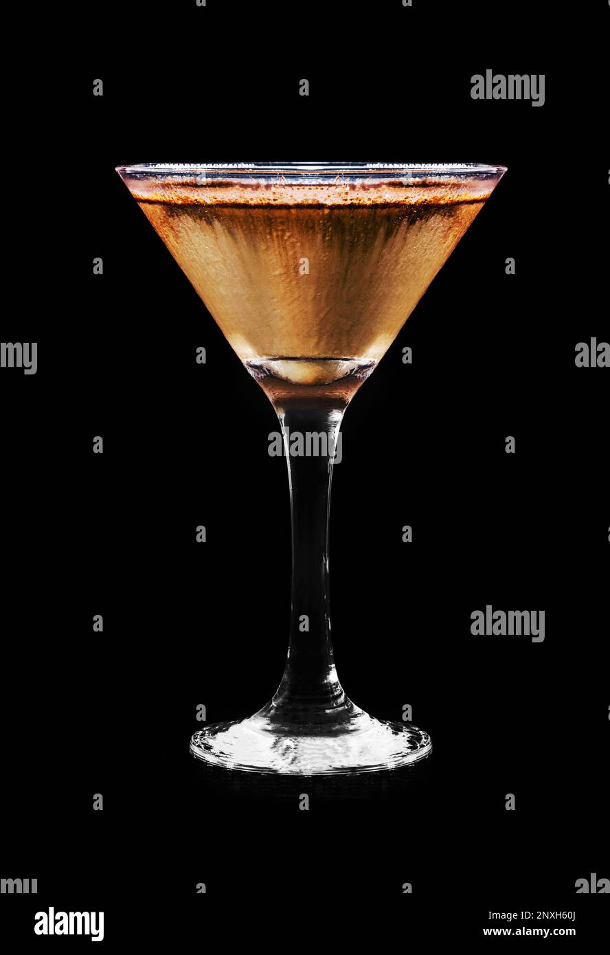 Chocolate Martini With Coffee On Isolated Black Background Alcoholic Drink With Milk Chocolate