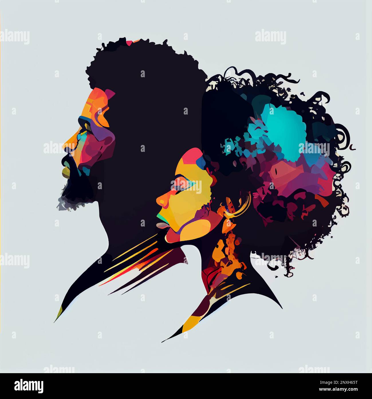 Vector Illustration Of Vector Illustration Of Woman And Man Prounly Celebrate Black History