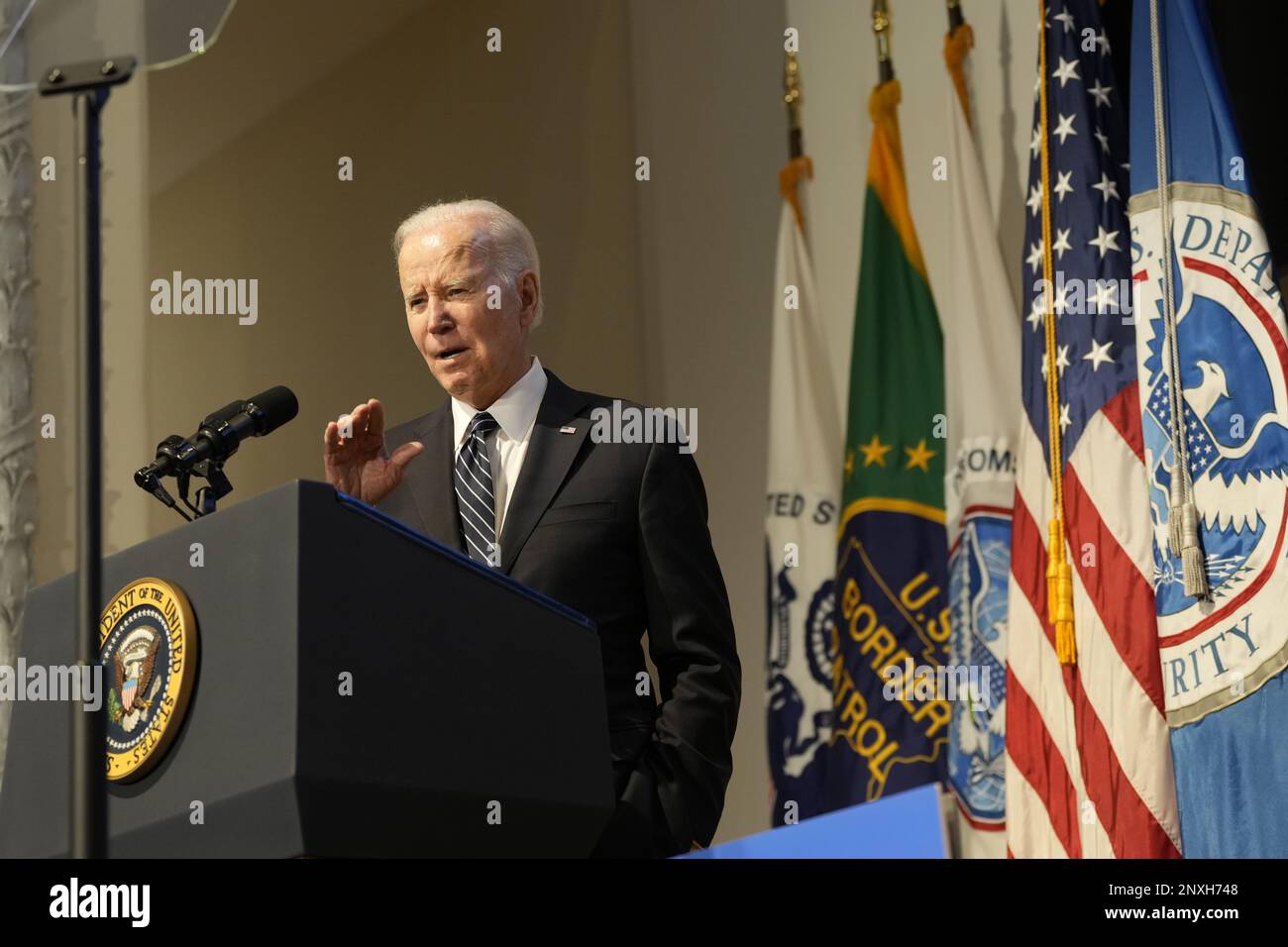United States President Joe Biden makes remarks thanking Department of ...