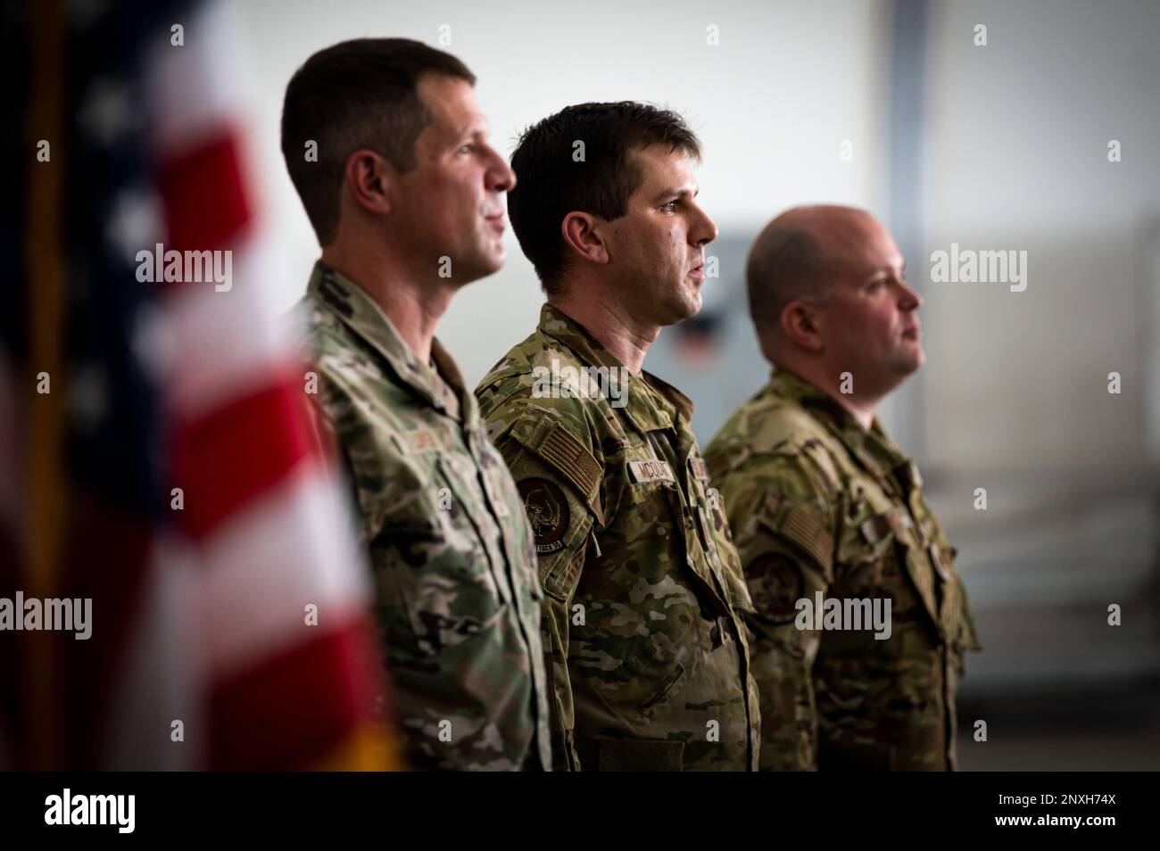 U.S. Air Force Brig. Gen. David R. Lopez (left), commander of the 380th ...