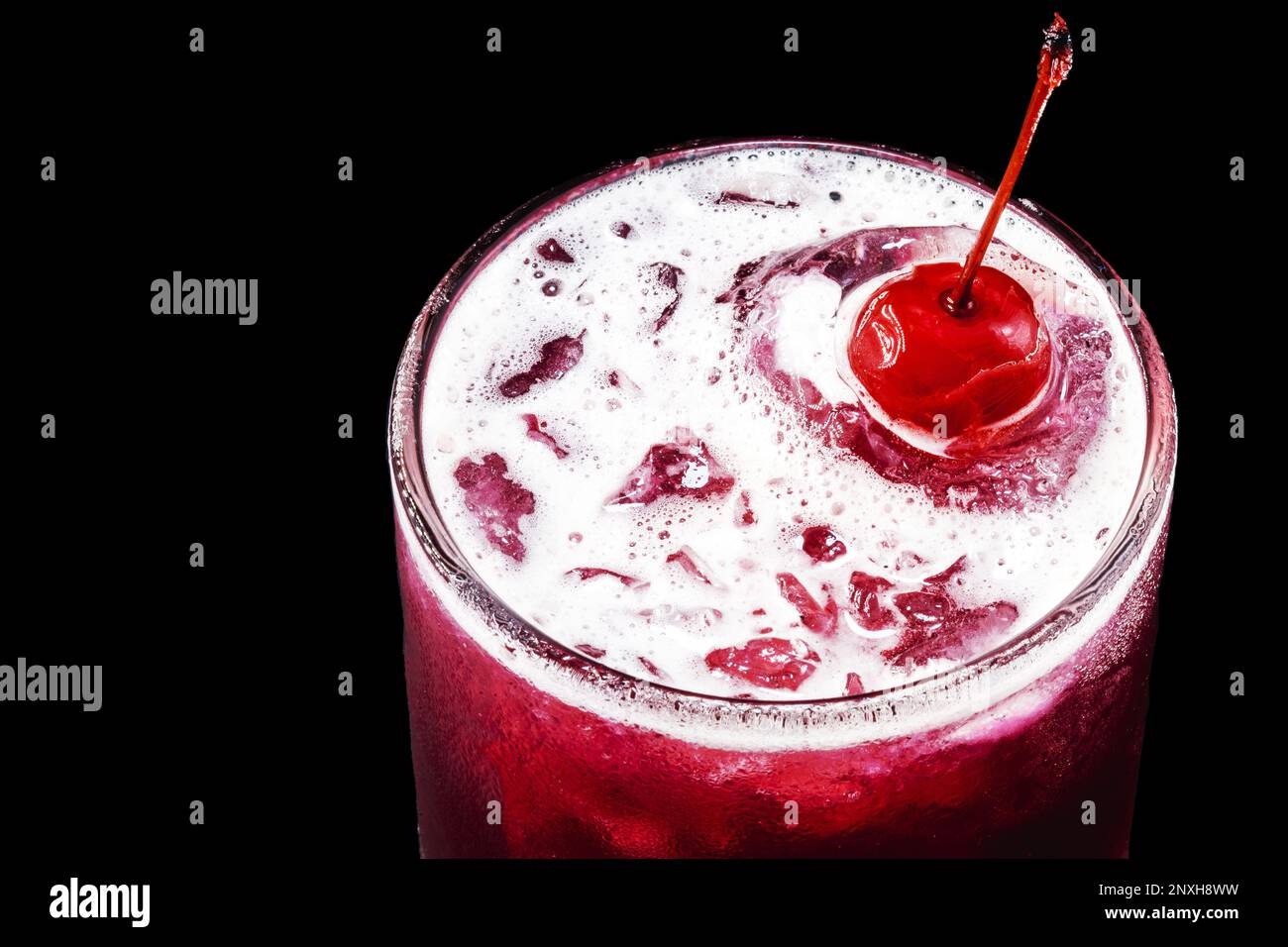 cherry-based refreshing alcoholic drink, red color, sweet taste ...