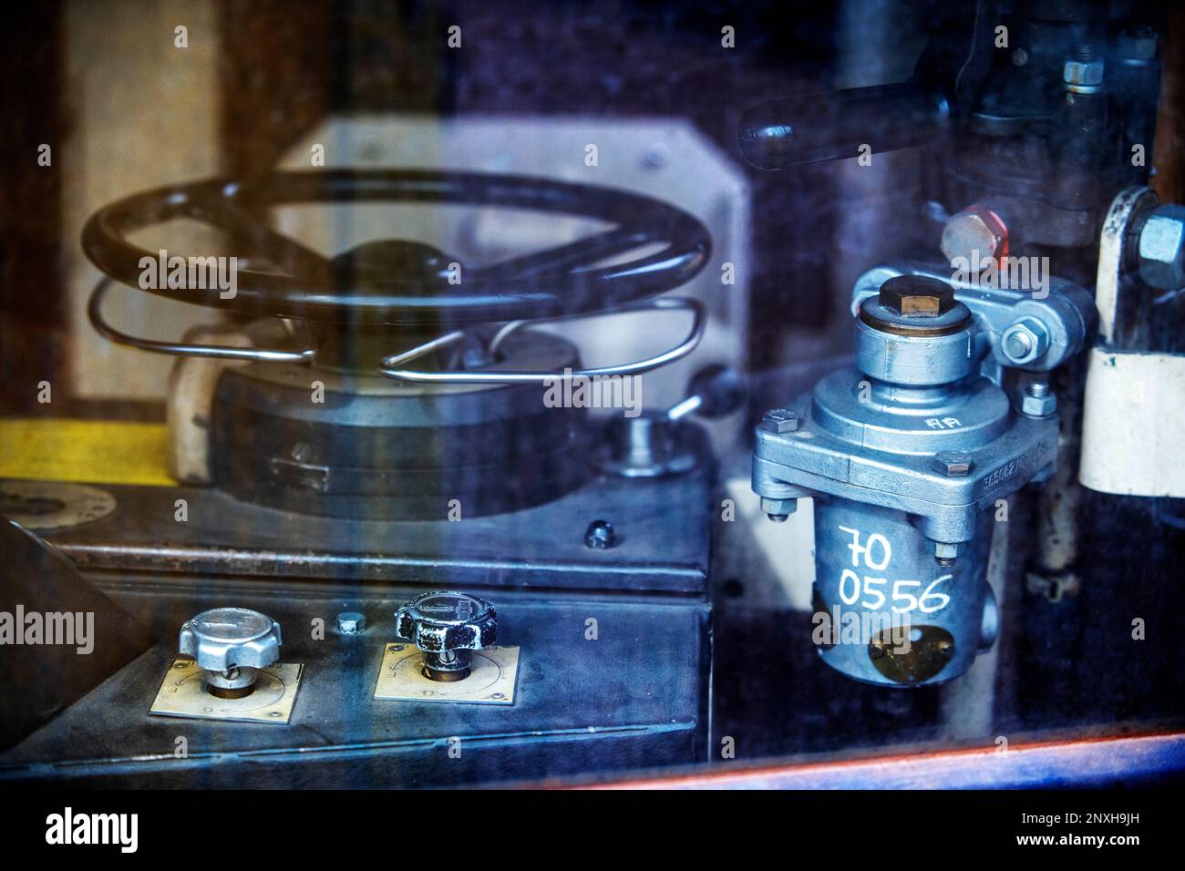 Steering wheel and controls for driving the locomotive. The Yellow ...