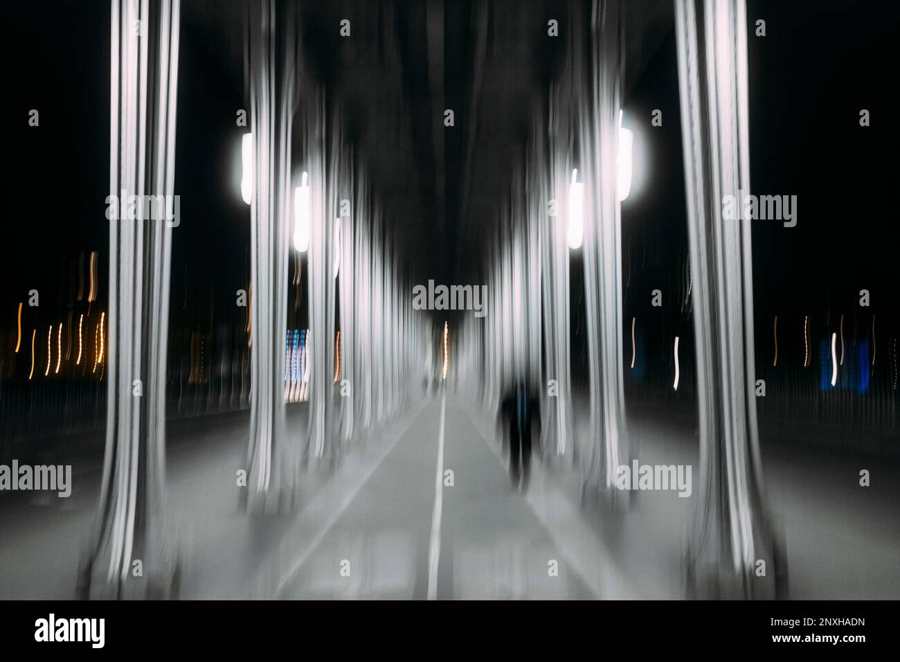 Paris, 08.02.23: Blurred Bridge Pont de Bir Hakeim Stock Photo - Alamy
