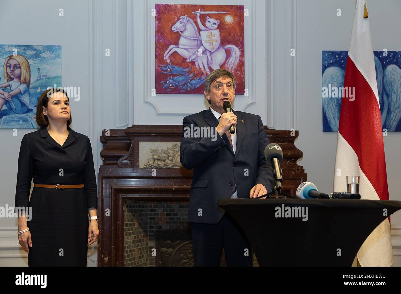 leader of the Belarusian democratic movement Svetlana Tichanovskaja and ...