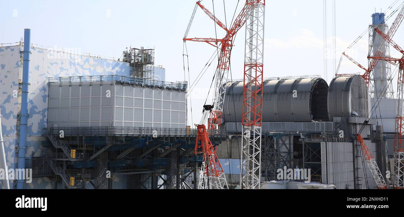 A picture taken on Feb.15, 2018 shows the Fukushima No.1 nuclear power ...