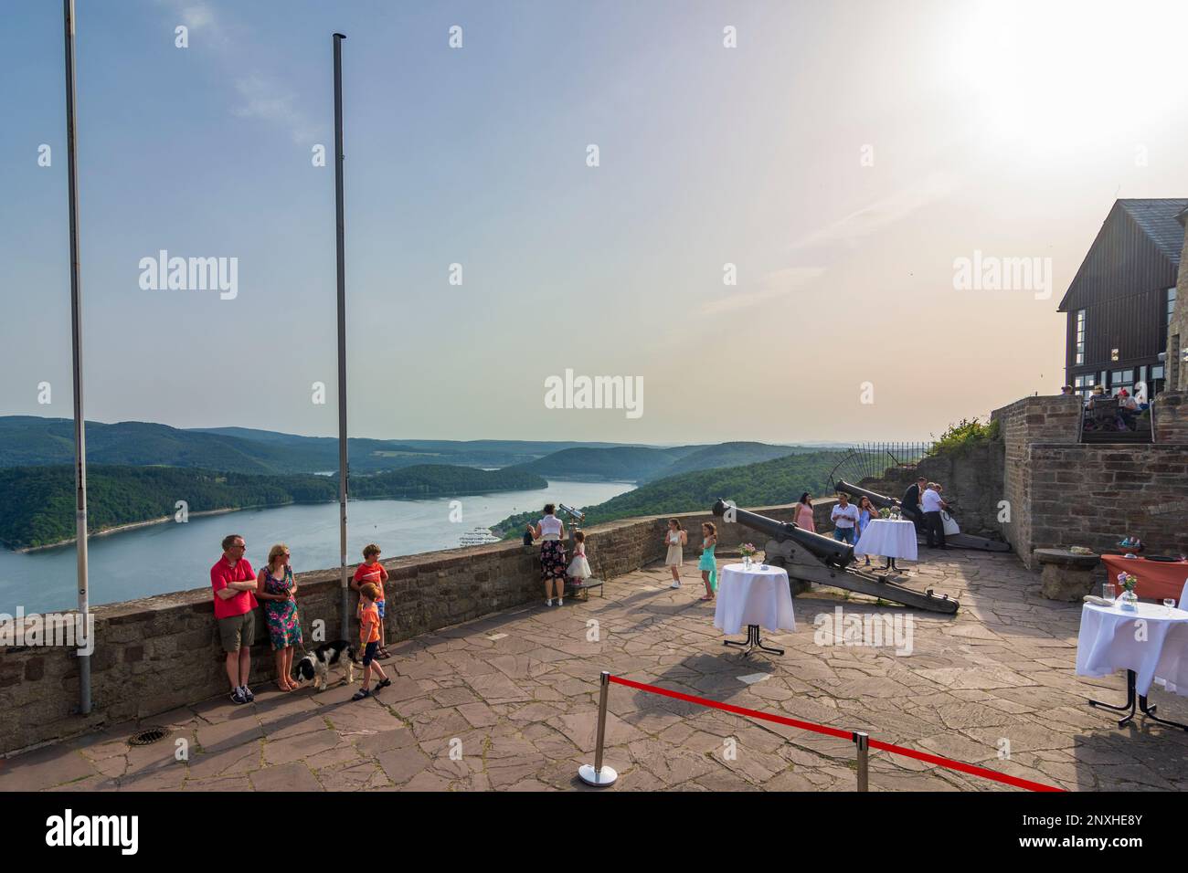Waldeck: lake reservoir Edersee, Schloss Waldeck Castle in Nordhessen ...