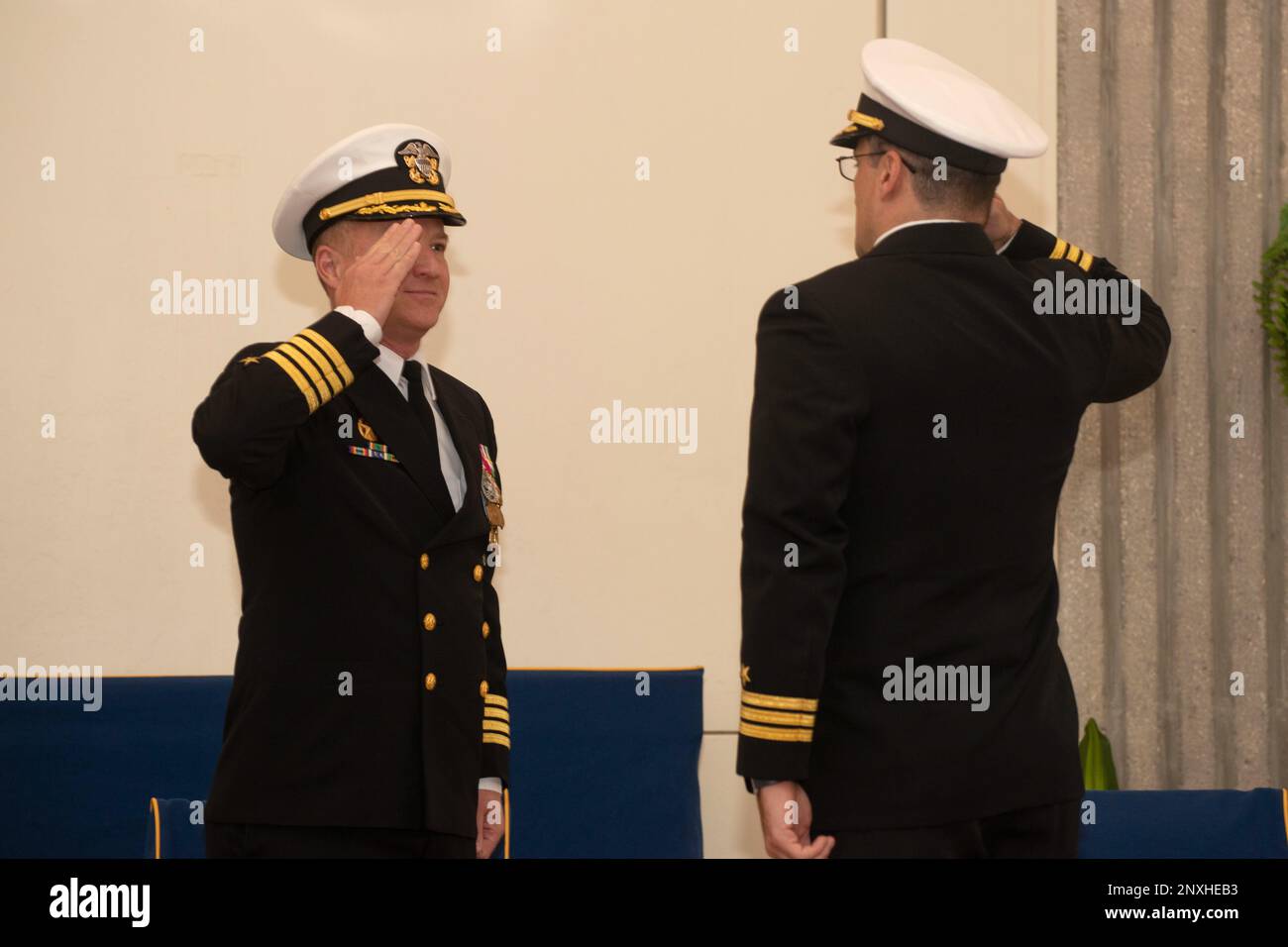 KINGS BAY, Ga. (Jan. 27, 2023) Cmdr. Joseph Pisoni (right), commanding ...
