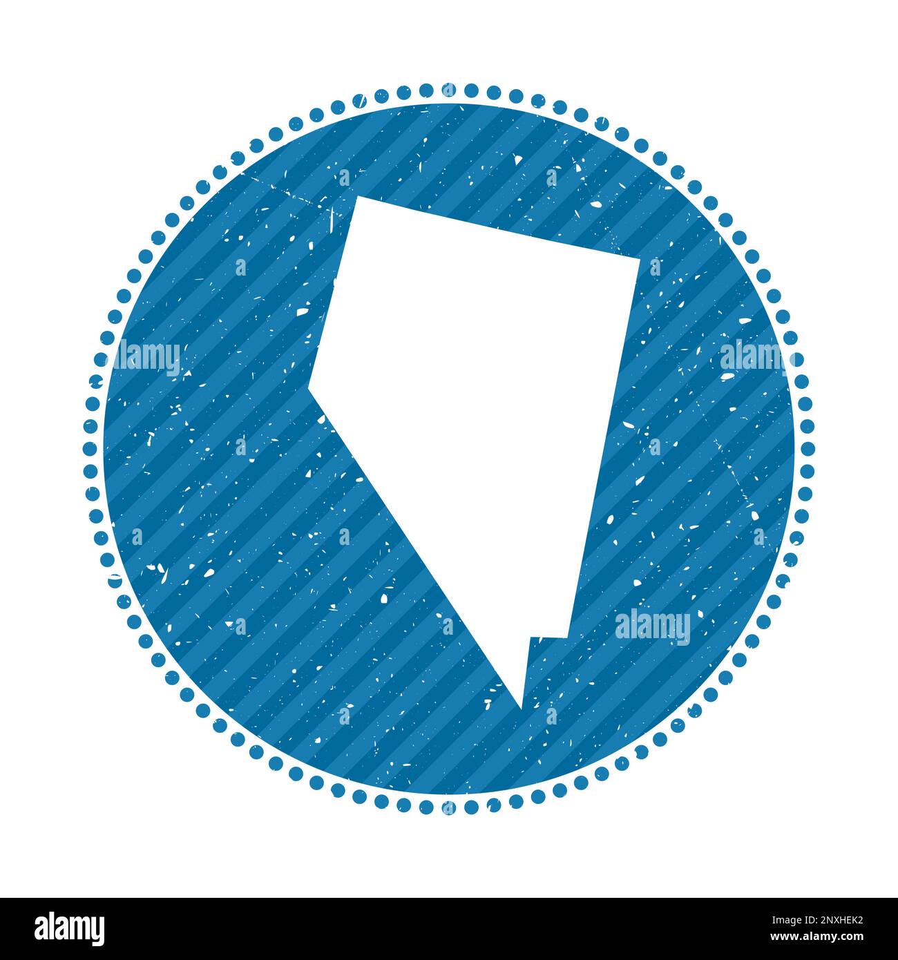 Nevada striped retro travel sticker. Badge with map of US state, vector ...