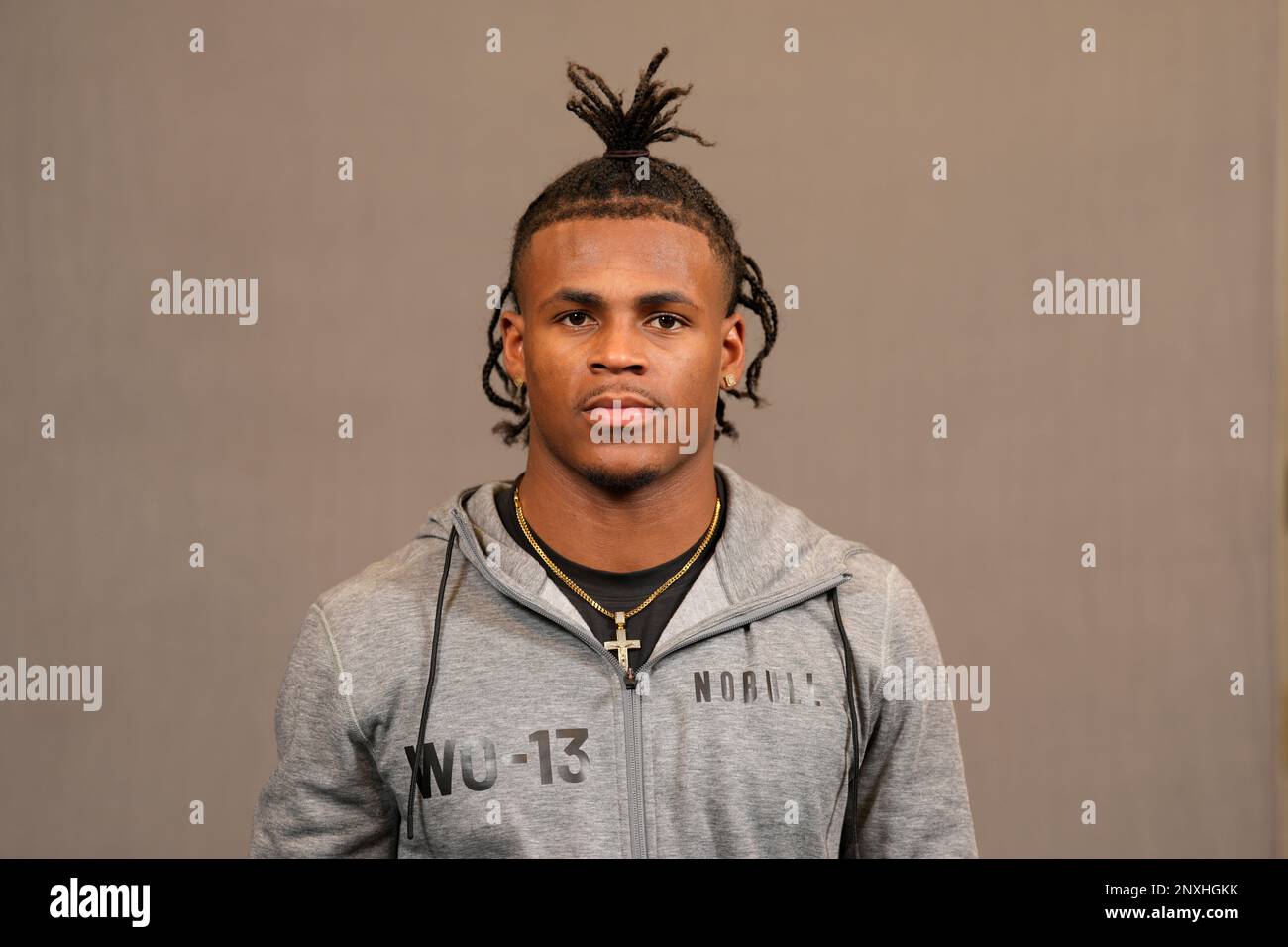 Liberty wide receiver Demario Douglas poses for a portrait at the NFL ...