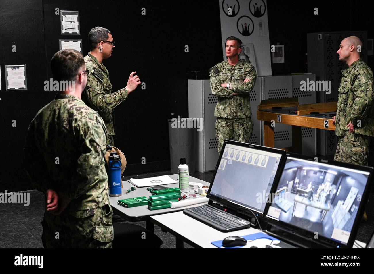 GREAT LAKES, Ill. (Feb. 23, 2023) Force Master Chief Jason Knupp, right ...