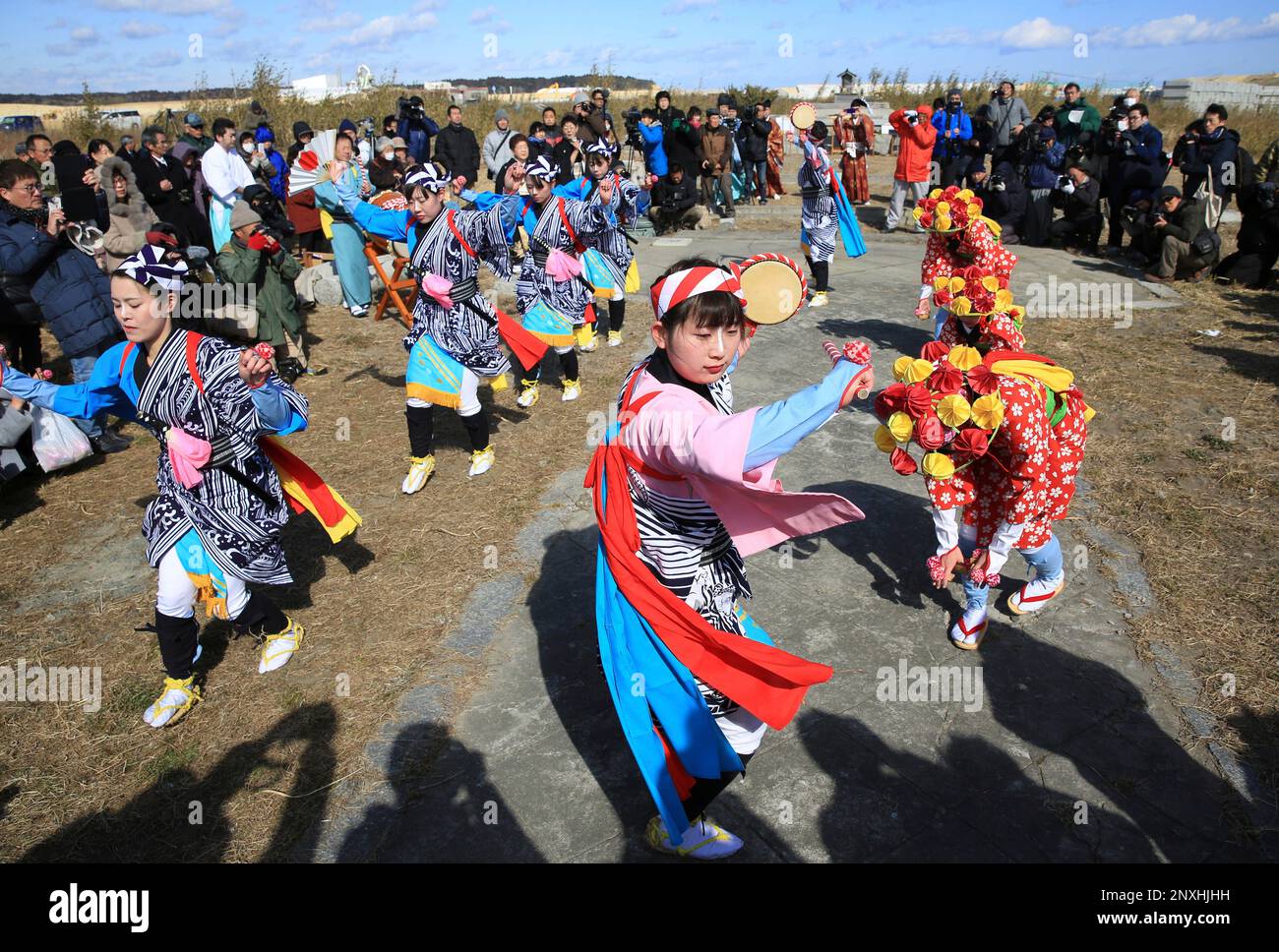 Children perform Taue, rice-planting, dance during the Anba festival at ...