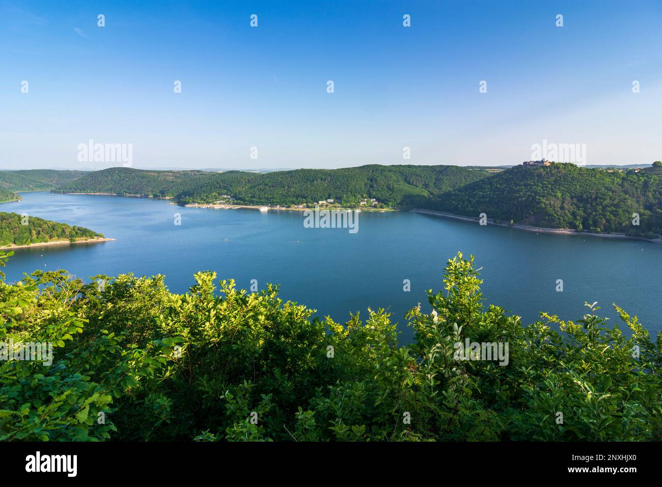 Edertal: lake reservoir Edersee, Schloss Waldeck Castle in Nordhessen ...
