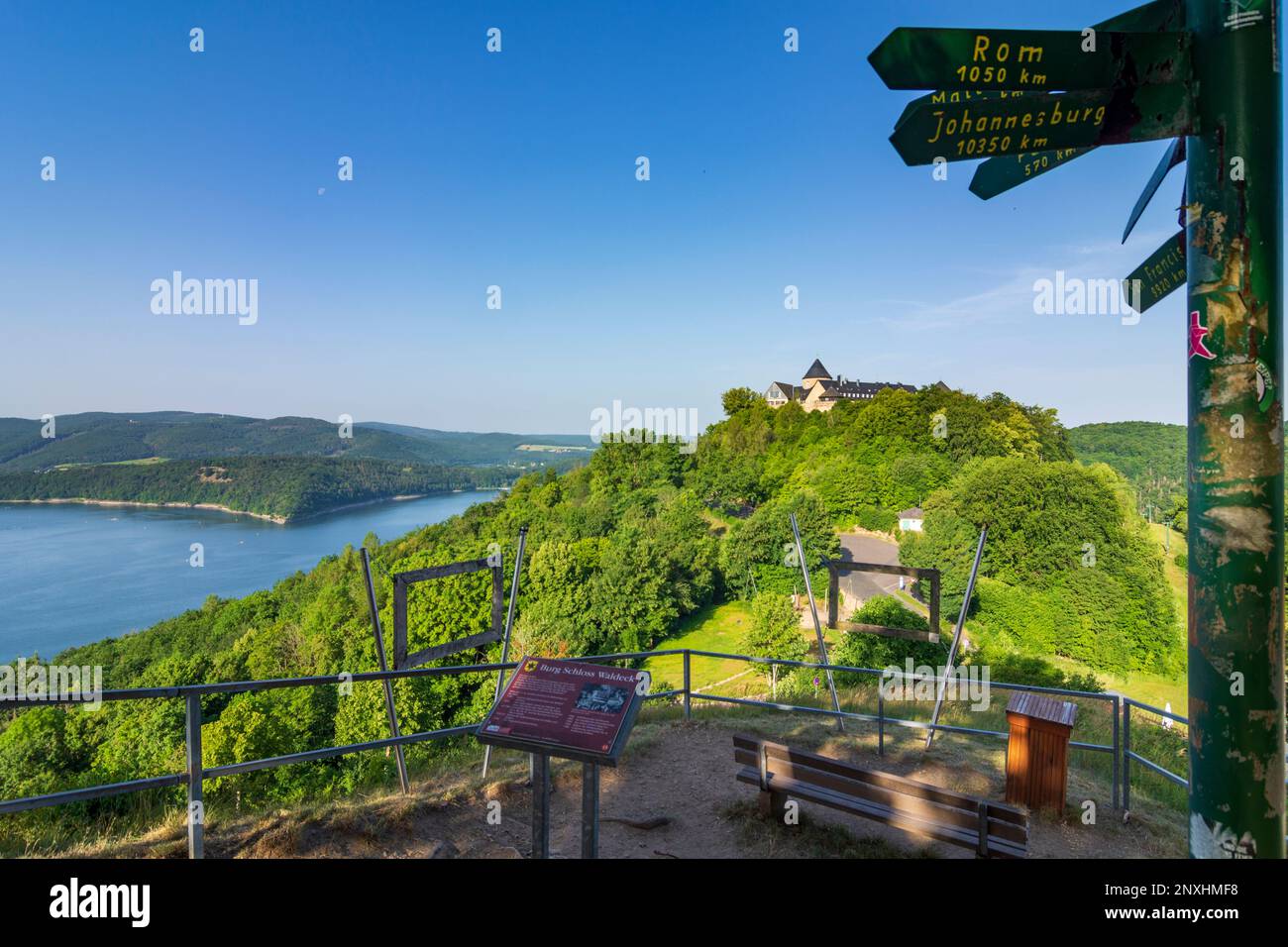 Waldeck: lake reservoir Edersee, Schloss Waldeck Castle in Nordhessen ...