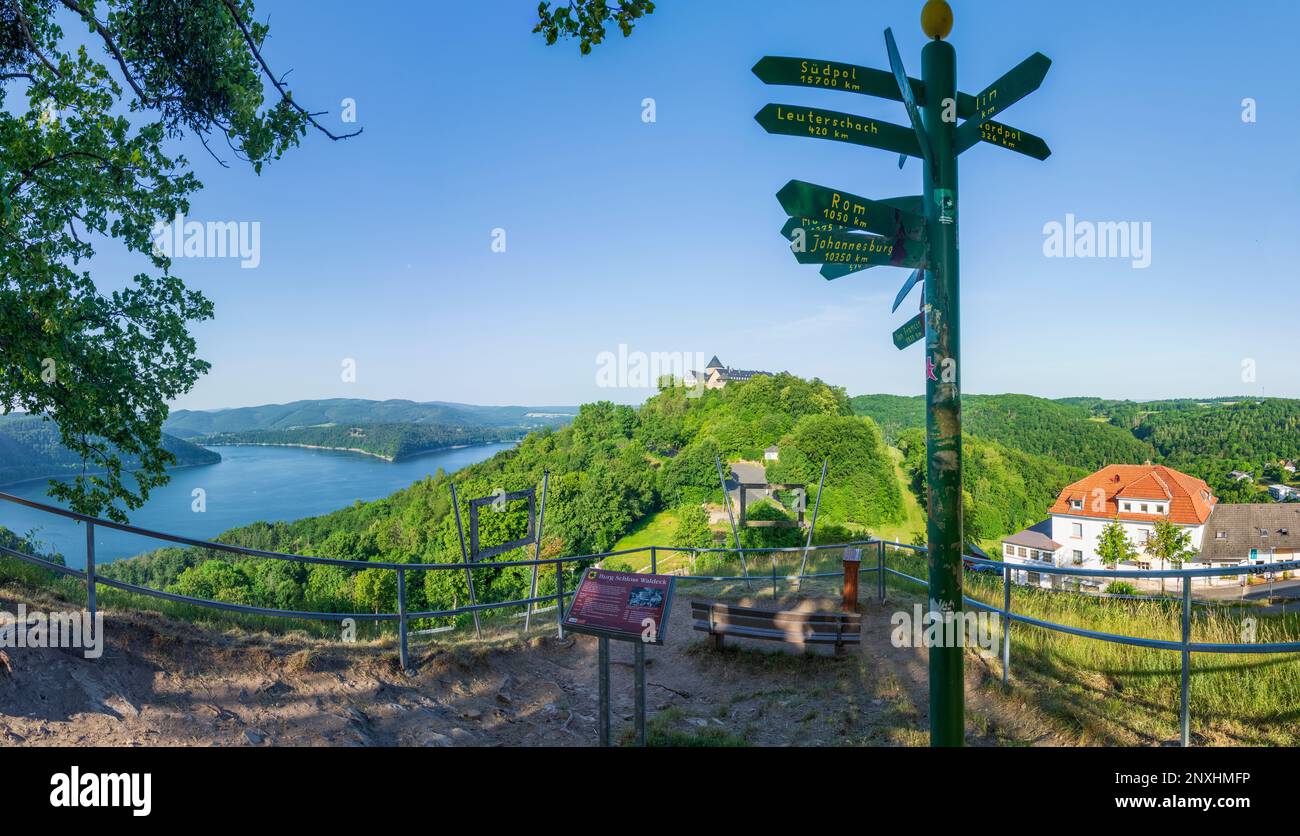 Waldeck: lake reservoir Edersee, Schloss Waldeck Castle in Nordhessen ...