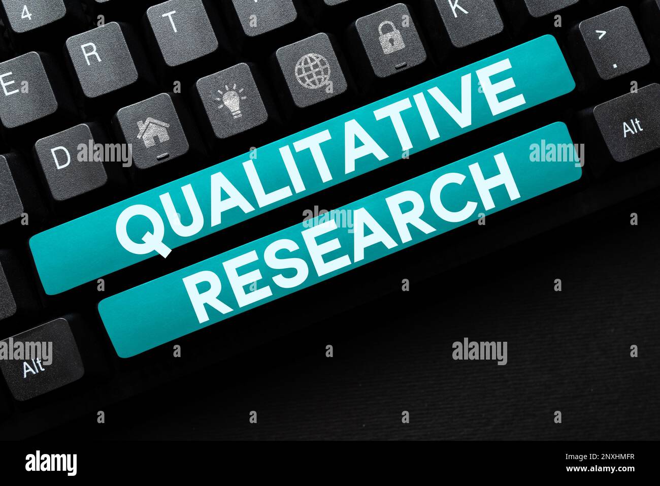 Hand writing sign Qualitative Research. Word Written on Certified to ...