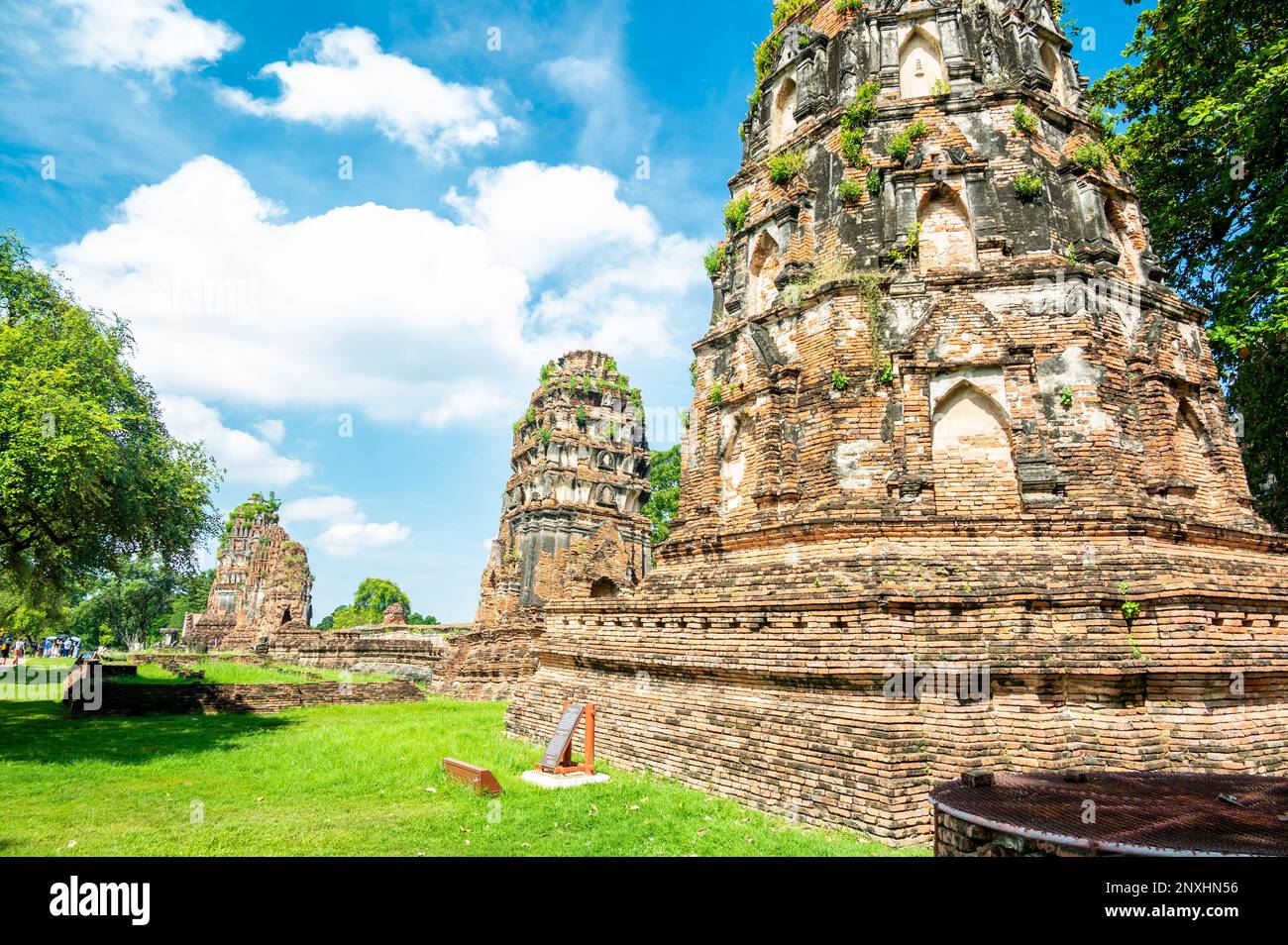 Ruins of ancient city and temples Ayutthaya, Thailand. Old kingdom of ...