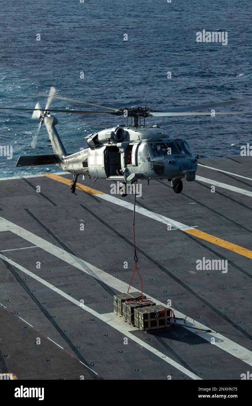 230120-N-YF131-1281 PACIFIC OCEAN (Jan. 20, 2023) An MH-60S Sea Hawk ...