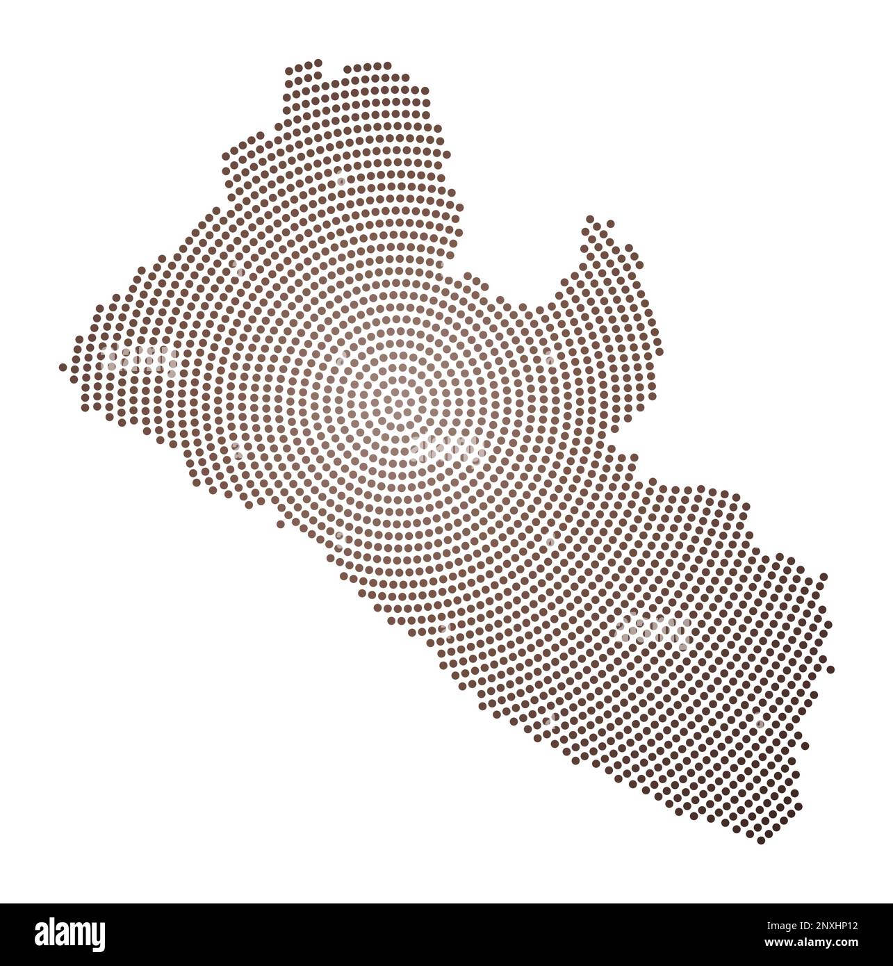Liberia dotted map. Digital style shape of Liberia. Tech icon of the ...