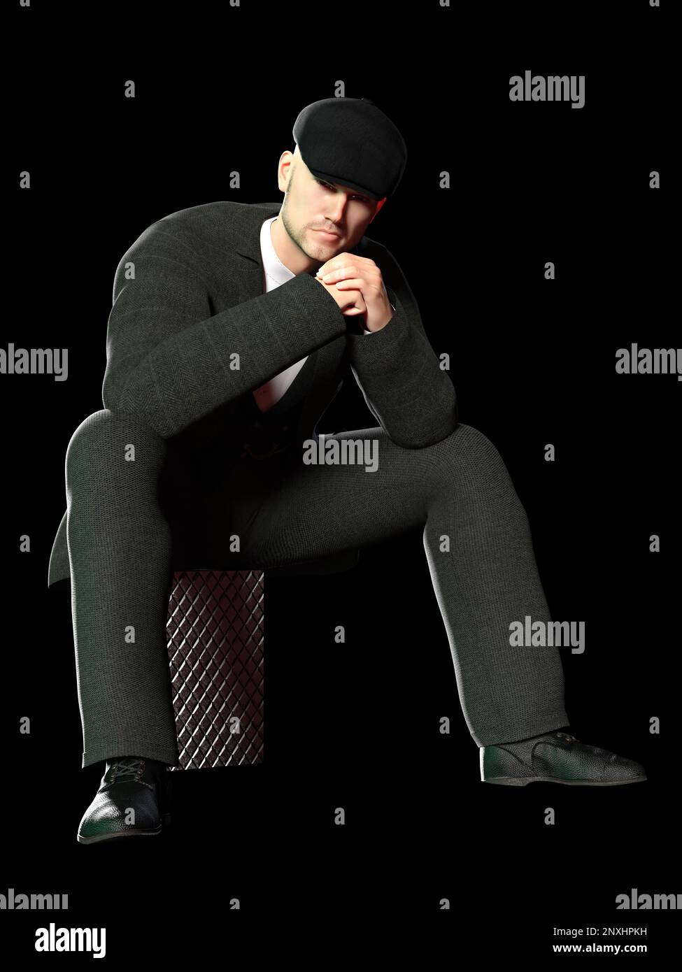 3D-illustration of a man from 1920 in a traditional outfit. could be a ...