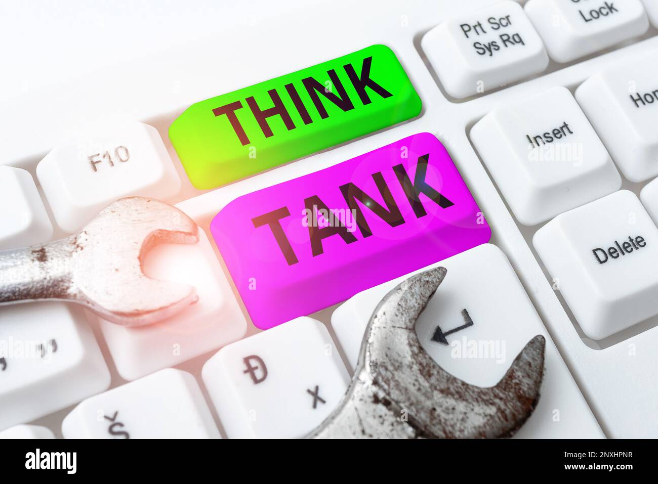 Hand writing sign Think Tank. Business overview Thinking of Innovative ...