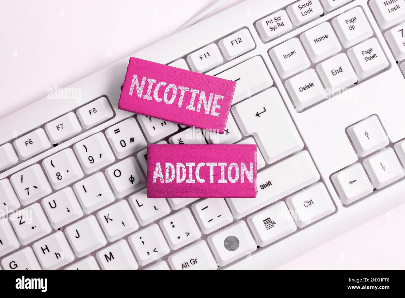 Sign displaying Nicotine Addiction. Conceptual photo condition of being ...