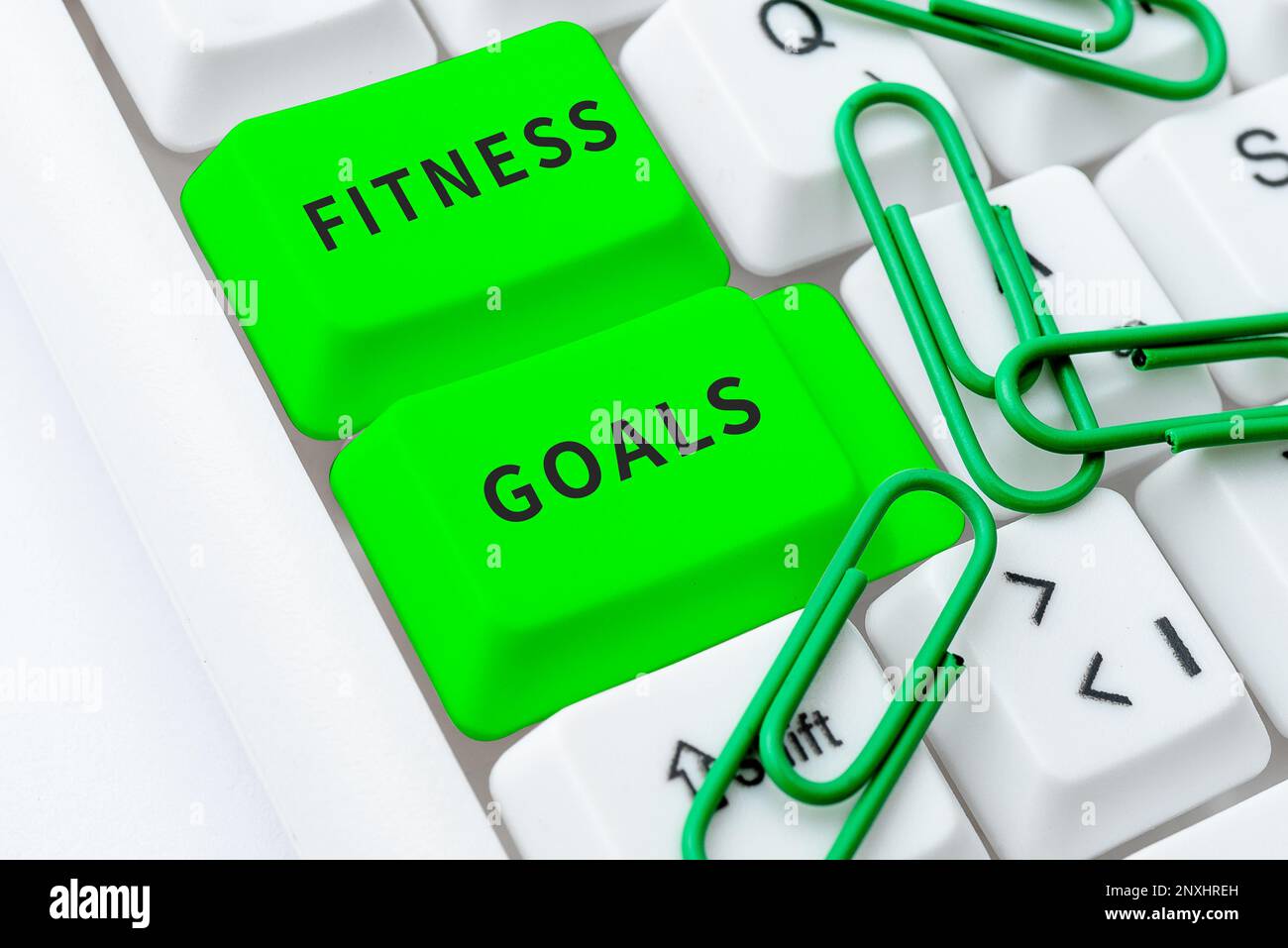 Conceptual display Fitness Goals. Business idea Loose fat Build muscle ...