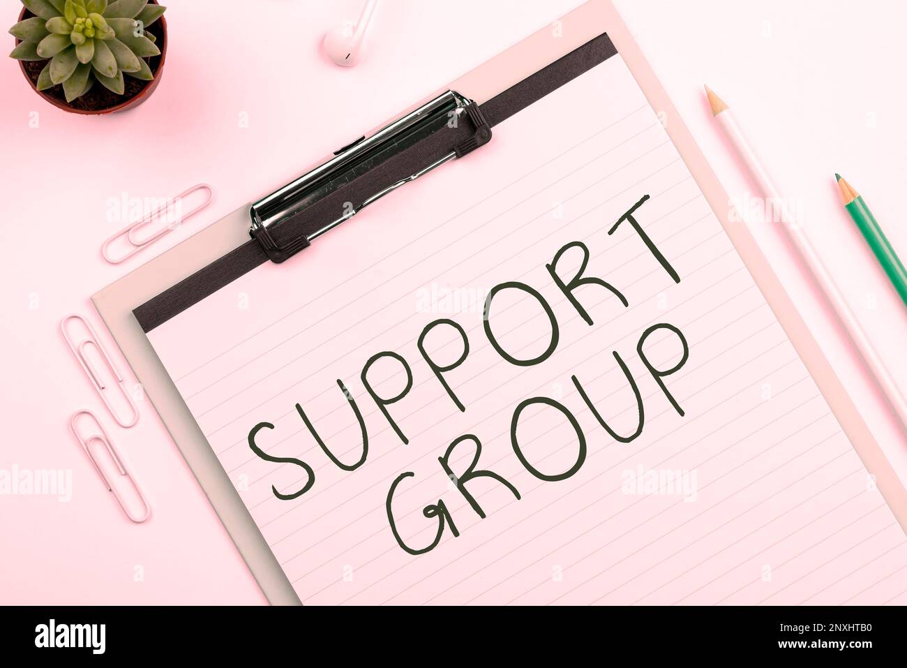 Text sign showing Support Group. Word Written on number of people ...
