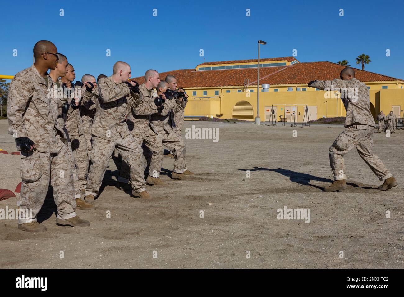 U.S. Marine Corps recruits with Alpha Company, 1st Recruit Training ...