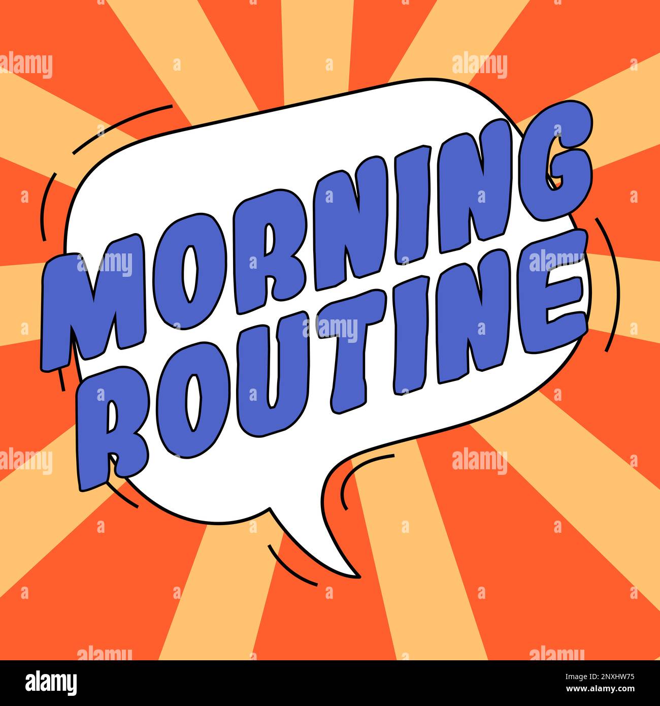 Conceptual caption Morning Routine. Conceptual photo initiation of ...