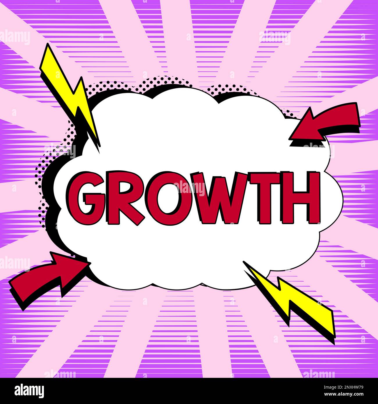 Text sign showing Growth. Concept meaning process of increasing in size ...