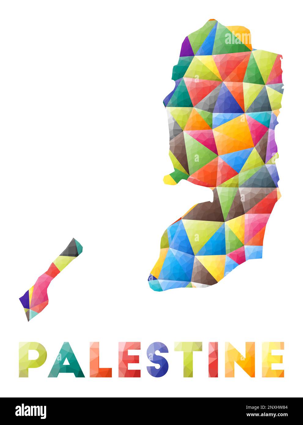 Palestine polygonal map hi-res stock photography and images - Alamy