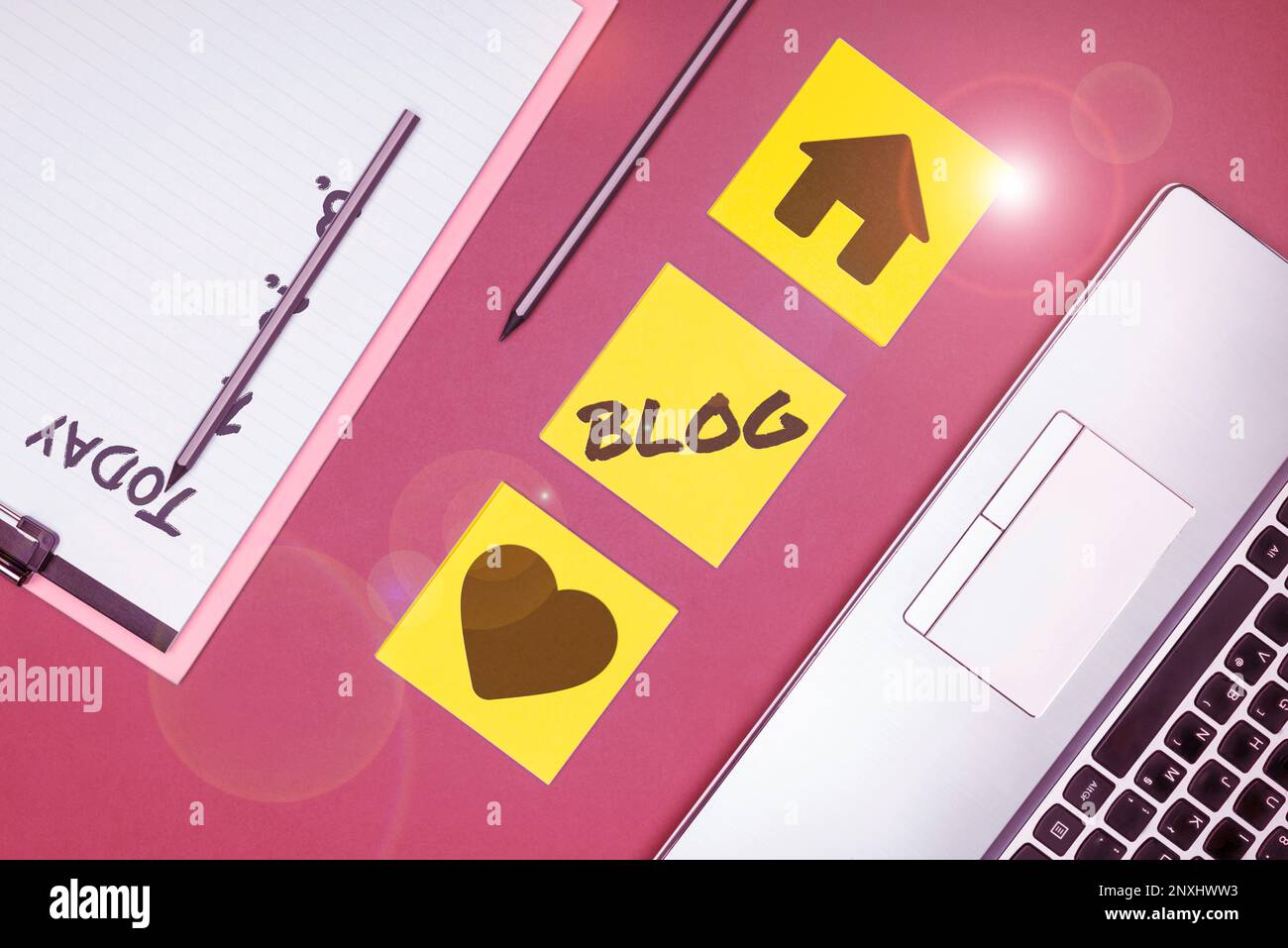 Conceptual display Blog. Word Written on A regularly updated website web page written in ...